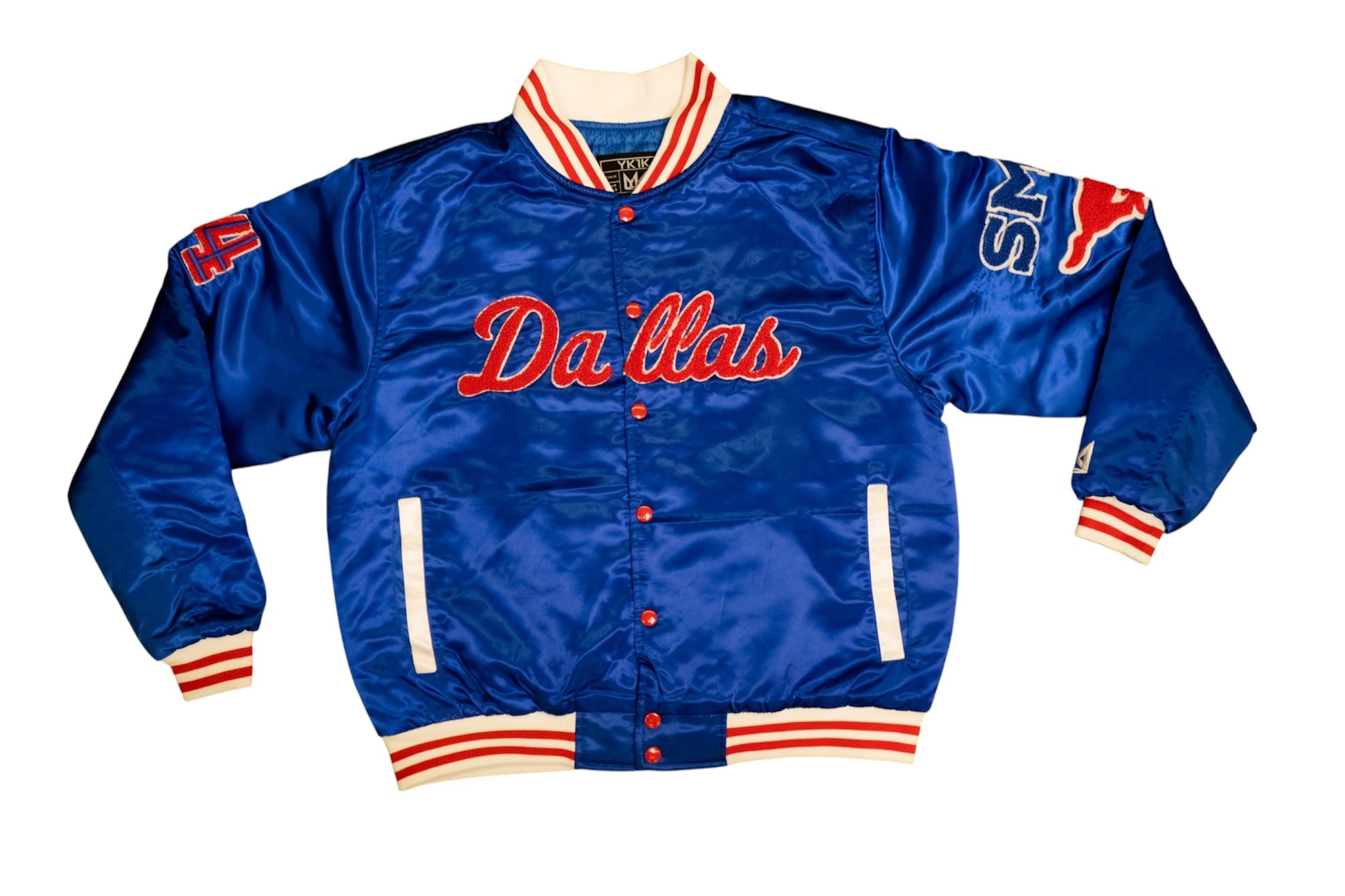 Smu/ YK1K SATIN VARSITY JACKET BLUE 2.0